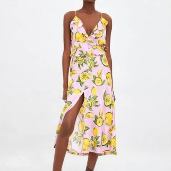 Zara | Dresses | Zara Lemon Print Set Top Skirt | Poshmark